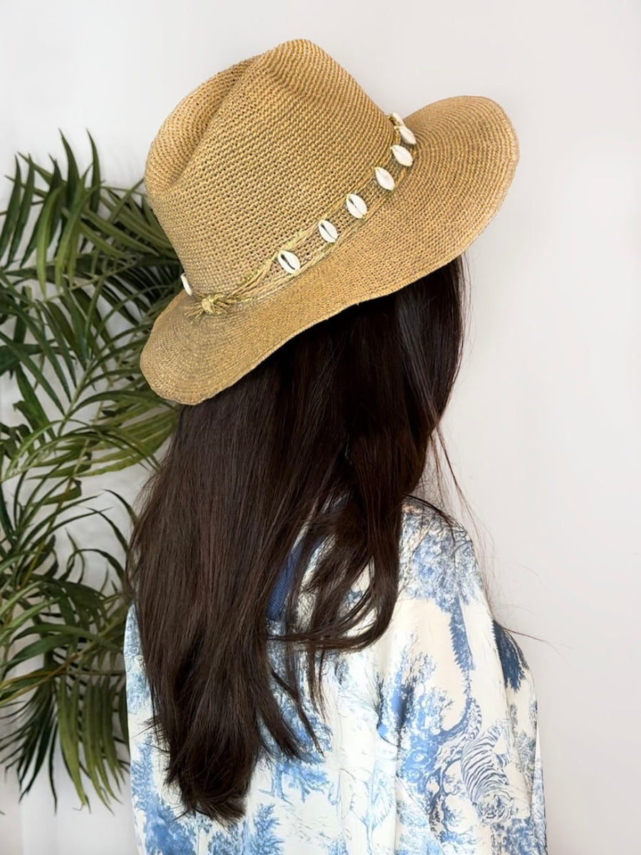 SHELL RAFFIA HAT TAN – The End Boutique